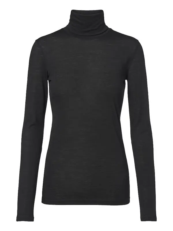 JIL SANDER Jersey Turtleneck Top - Black