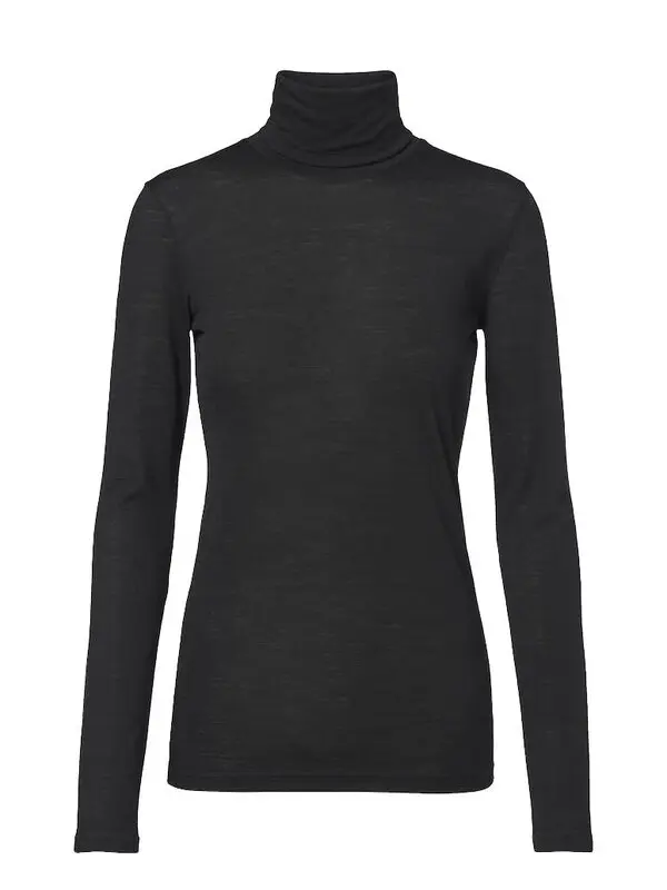 JIL SANDER Jersey Turtleneck Top - Black