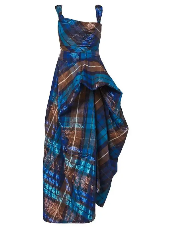 VIVIENNE WESTWOOD Chichi Draped Plaid Maxi Dress - Multicoloured