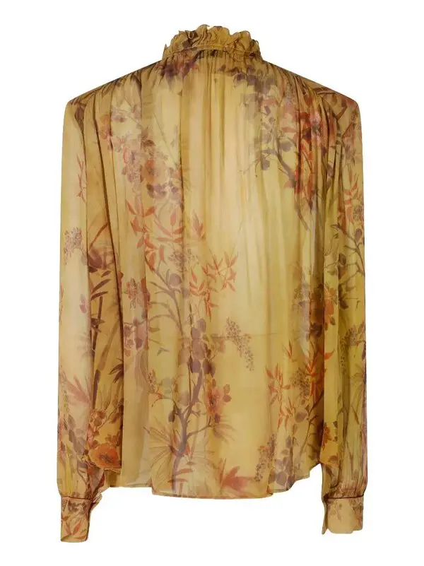 FORTE_FORTE Le Bambou Secret Floral-print Blouse - Neutrals