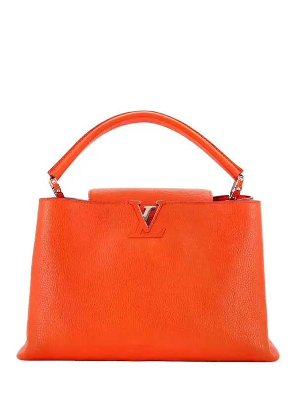 LOUIS VUITTON Capucines Leather Satchel - Orange