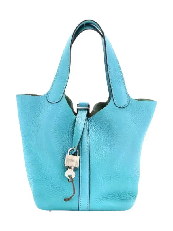 Hermès Picotin Lock Bag Clemence Pm Bucket Bag - Blue