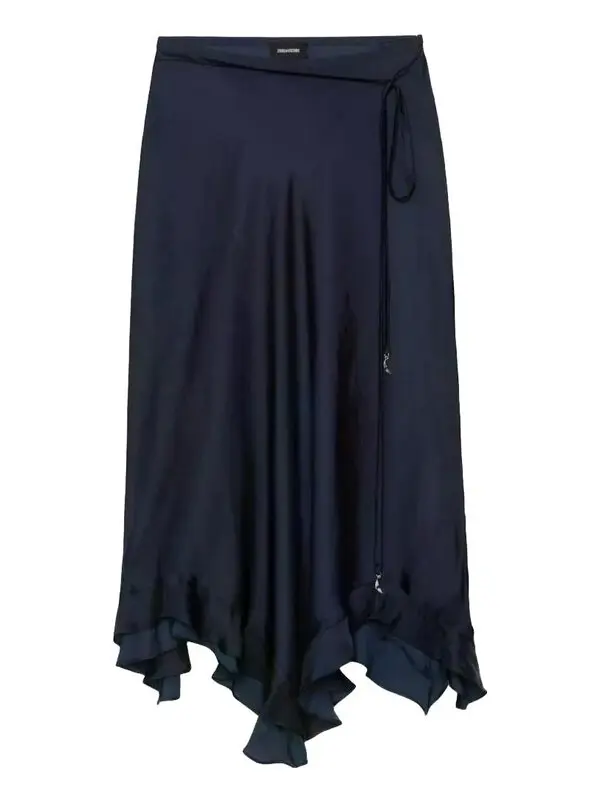 Zadig&Voltaire Asymmetric Ruffled Midi Skirt - Blue