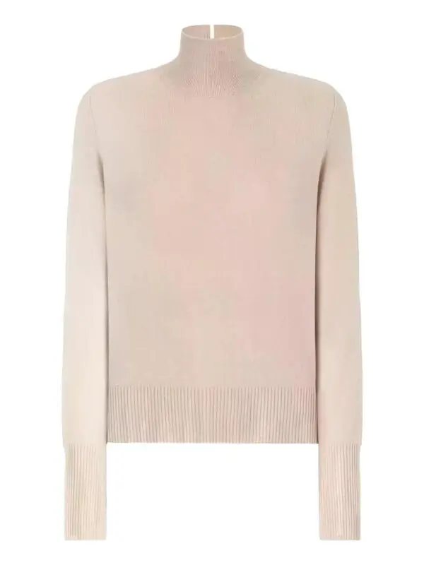 Pinko Ribbed-trim High-neck Sweater - Neutrals