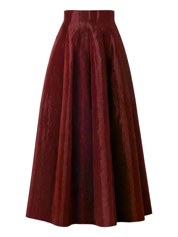 Alberta Ferretti High-waisted Full Maxi Skirt - Red
