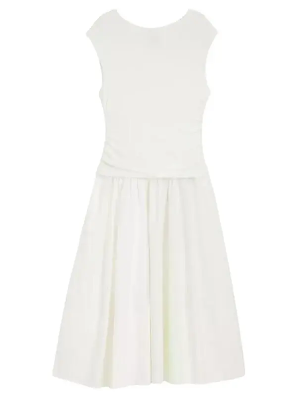 BOSS Ruched Detail Midi Dress - White