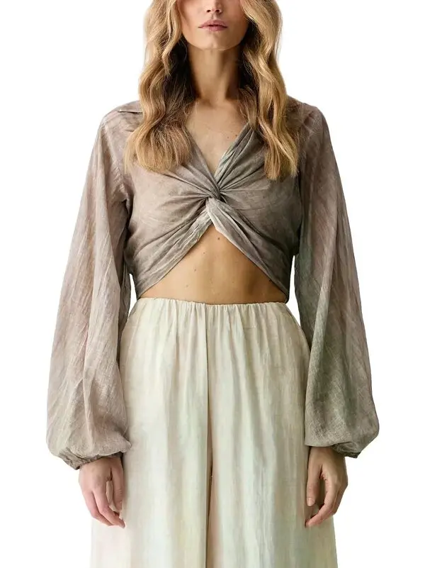 HAVEONE Twist-detail Blouse - Grey