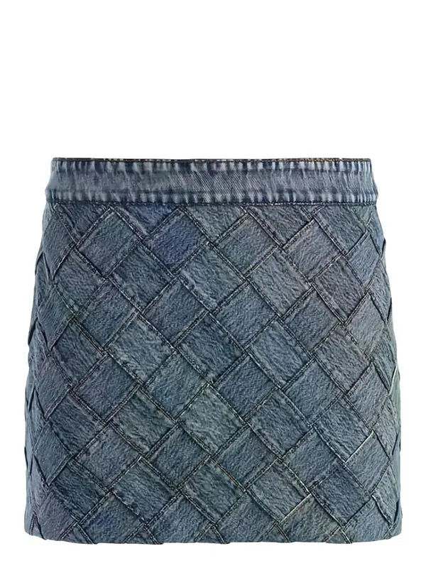Alice + Olivia Rubi Woven-design Denim Skirt - Blue