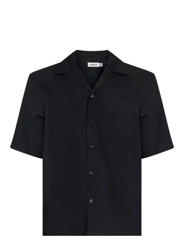 Simkhai Cade Camp Short-sleeved Shirt - Black