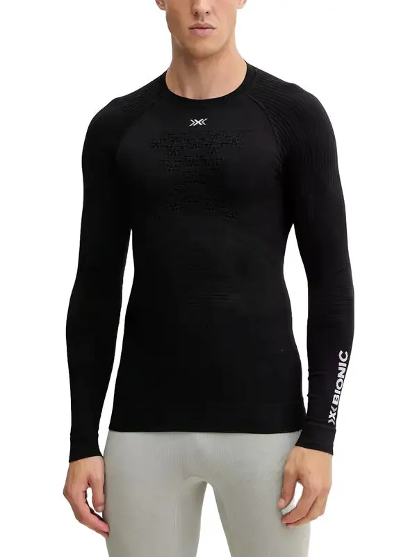 X-BIONIC Ribbed-knit Logo-print Long Sleeve T-shirt - Black