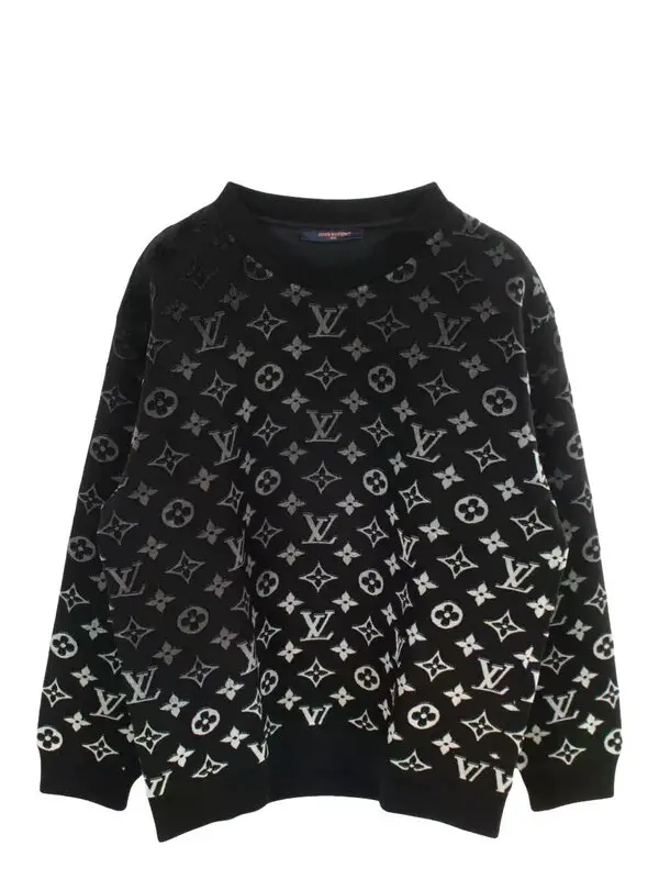 LOUIS VUITTON 2010s Monogram Gradation Cotton Sweater - Black