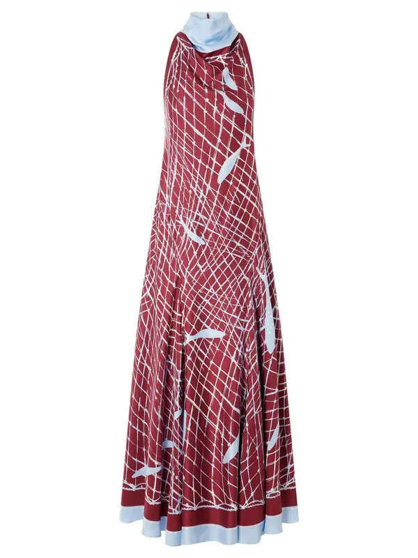Altuzarra Moonlight Printed Silk Maxi Dress - Red
