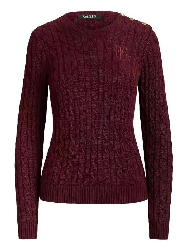 Ralph Lauren Buttoned-shoulder Cable-knit Sweater - Red