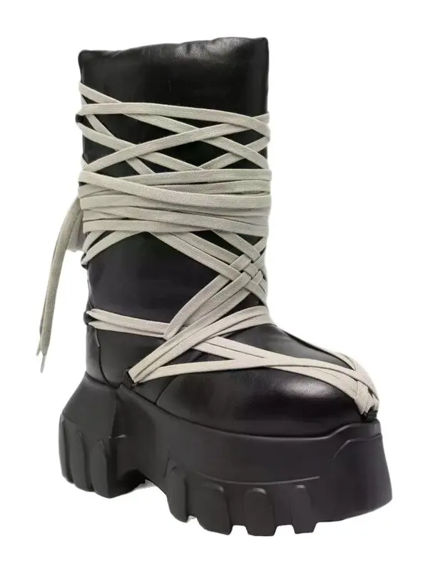 Rick Owens Megalace Lunar Mega Tractor Boots - Black