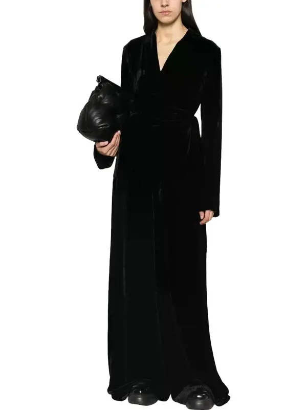 Rick Owens Velvet Wrap Blouse - Black