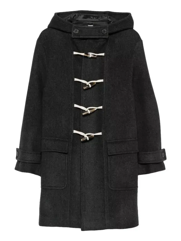 SEMICOUTURE Hooded Toggle Coat - Grey