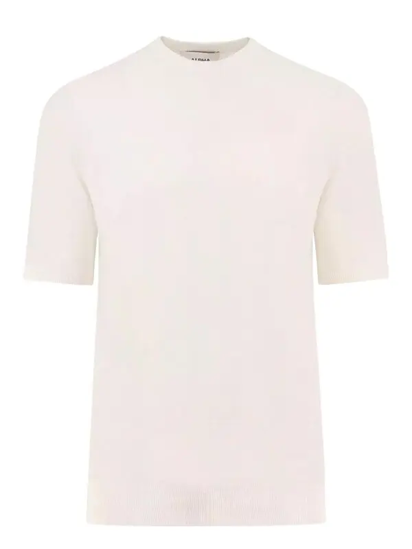 Alpha Studio Crew-neck Cotton T-shirt - Neutrals