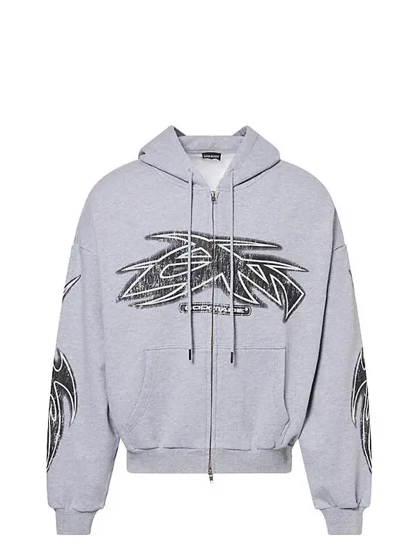 GODMADE Vivid Logo-print Cotton Hoodie - Grey