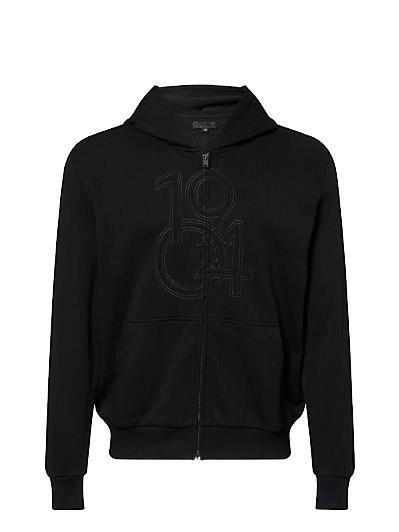 FIFA 1904 Embroidered Logo Kangaroo Pocket Cotton Hoodie - Black