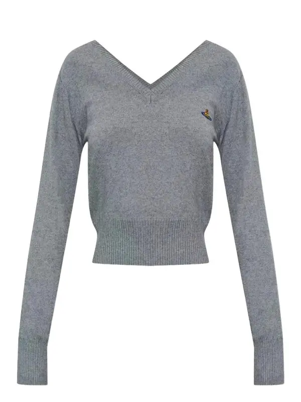 VIVIENNE WESTWOOD Beatrice V-neck Sweater - Grey