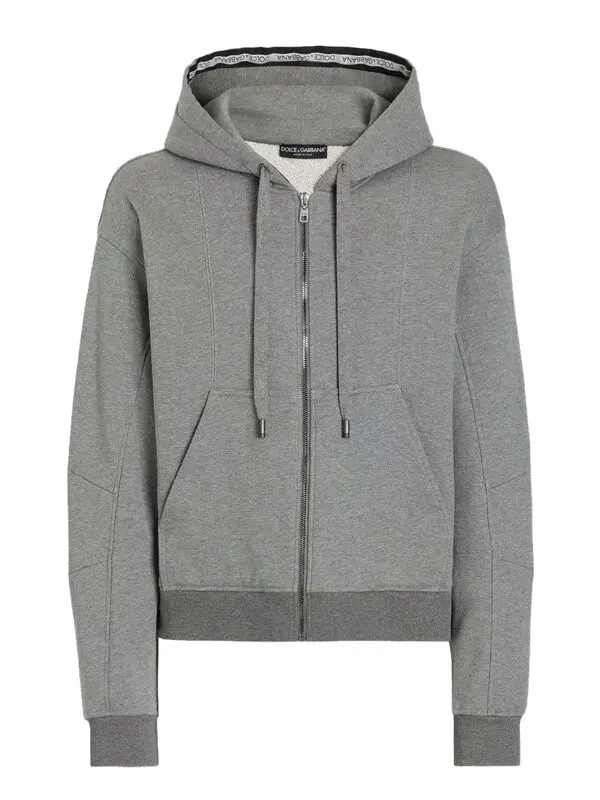 Dolce & Gabbana Cotton Hooded Sweatshirt - Grey