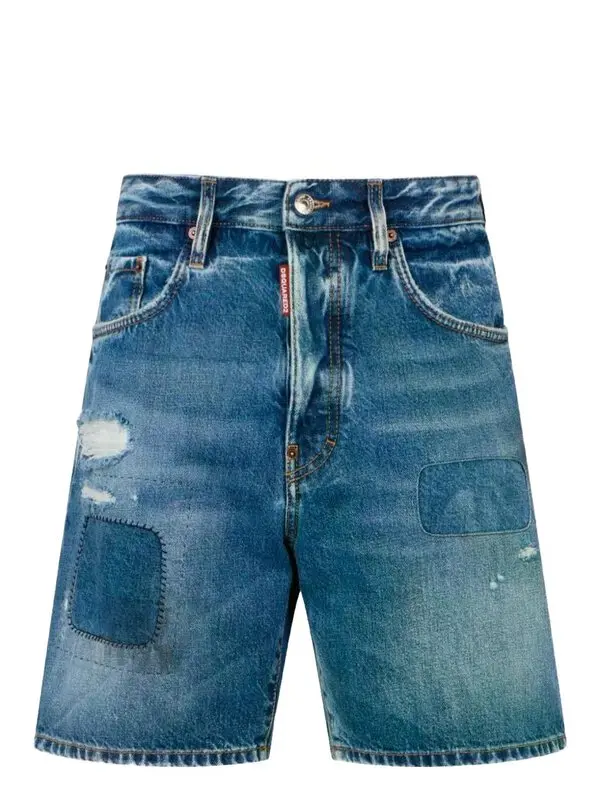 Dsquared2 The Worker Clean Jean Shorts - Blue