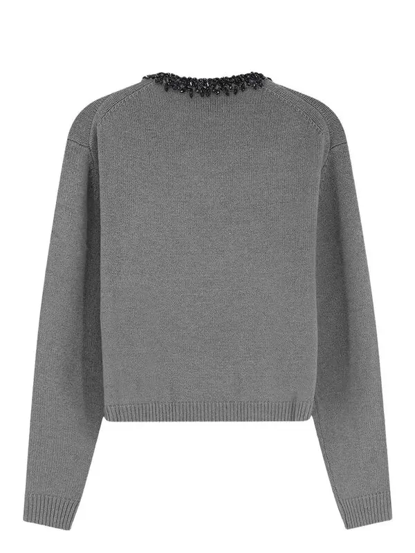 SEMICOUTURE Denny Bead-embellished Knitted Sweater - Grey