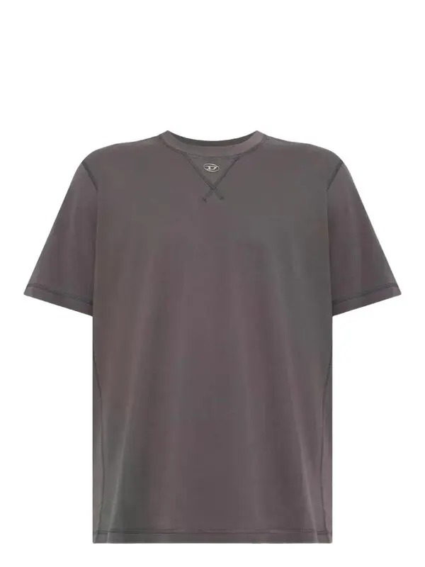 DIESEL® Logo-plaque Topstitched T-shirt - Grey