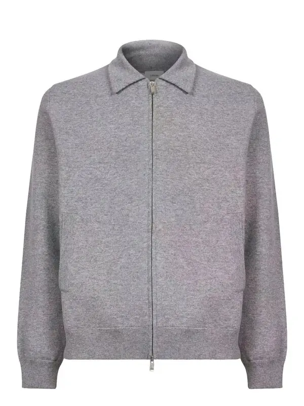 LARDINI Zip-up Shirt-collar Jacket - Grey