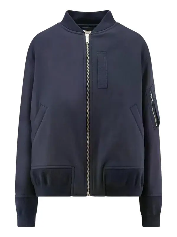 SEMICOUTURE Ariella Pleat-detail Zip-up Jacket - Blue