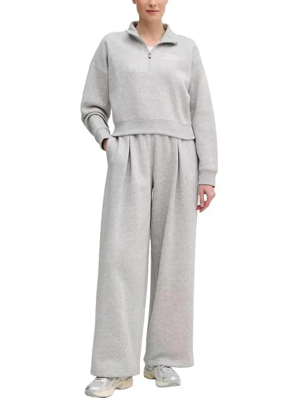 Under Armour Rival Fleece Script Pleated Wide-leg Track Pants - Grey