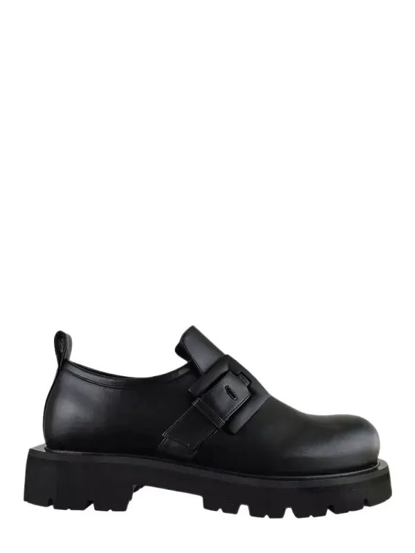 Balmain Anthem Loafers In Glazed Leather - Black