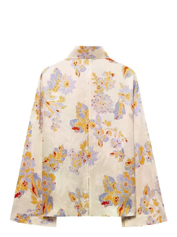 Shanghai Tang Scholar Floral-print Silk Jacket - Neutrals