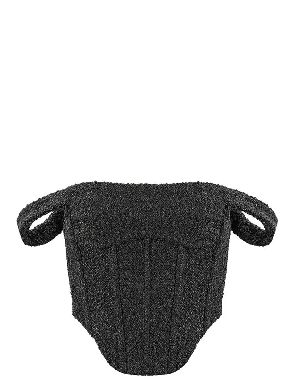 Manière De Voir Bonnie Boucle Bardot Corset Top - Black