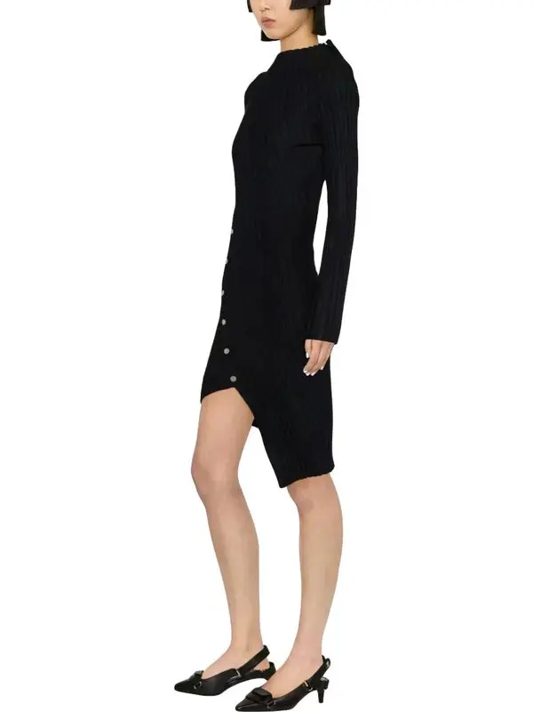 Philosophy Di Lorenzo Serafini Asymmetric Ribbed Knit Dress - Blue