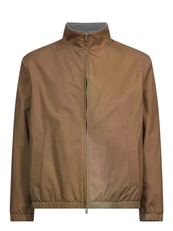 LARDINI Zip-up High-neck Jacket - Brown