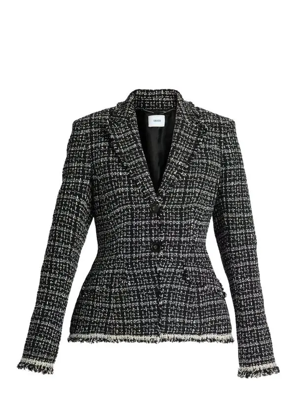 Erdem Tweed Single-breasted Blazer - Black