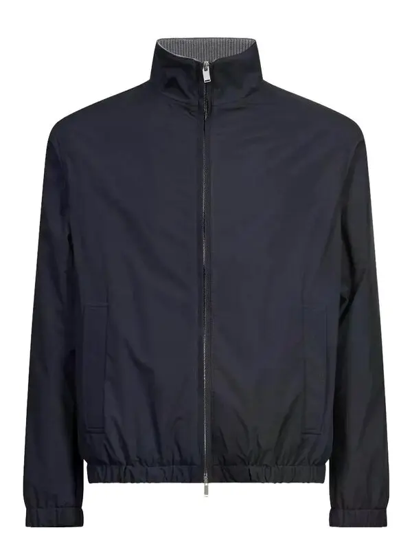 LARDINI High-neck Elasticated-trim Jacket - Blue