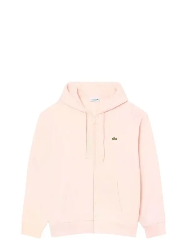 Lacoste Logo-patch Zip-up Hoodie - Pink