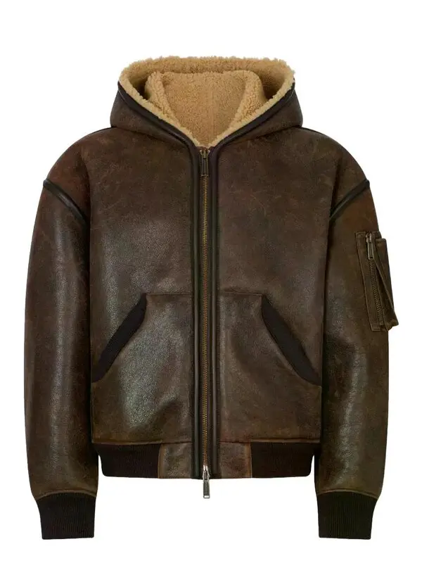Dsquared2 Hooded Bomber Jacket - Brown