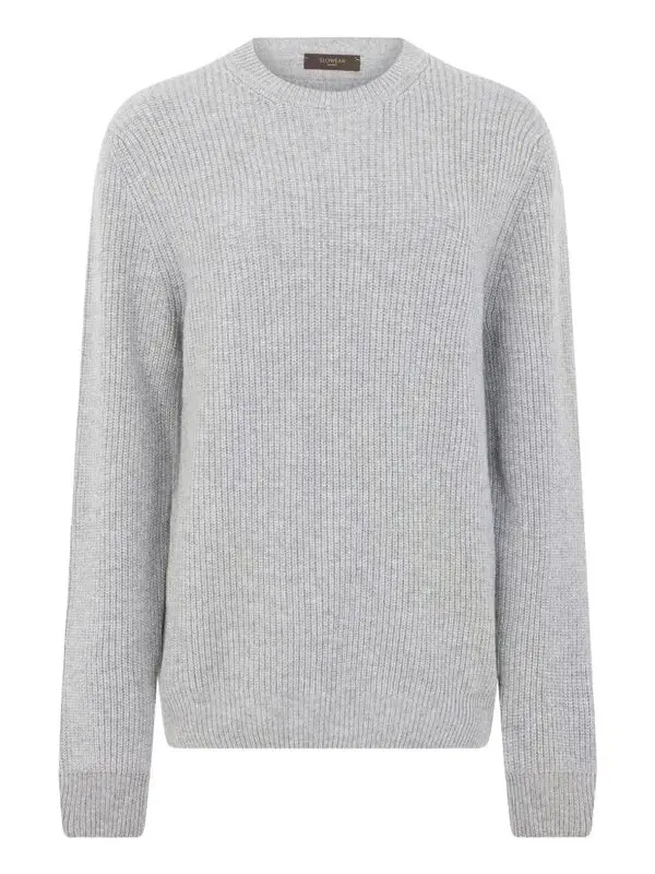 SLOWEAR Ribbed-knit Crew-neck Sweater - Grey