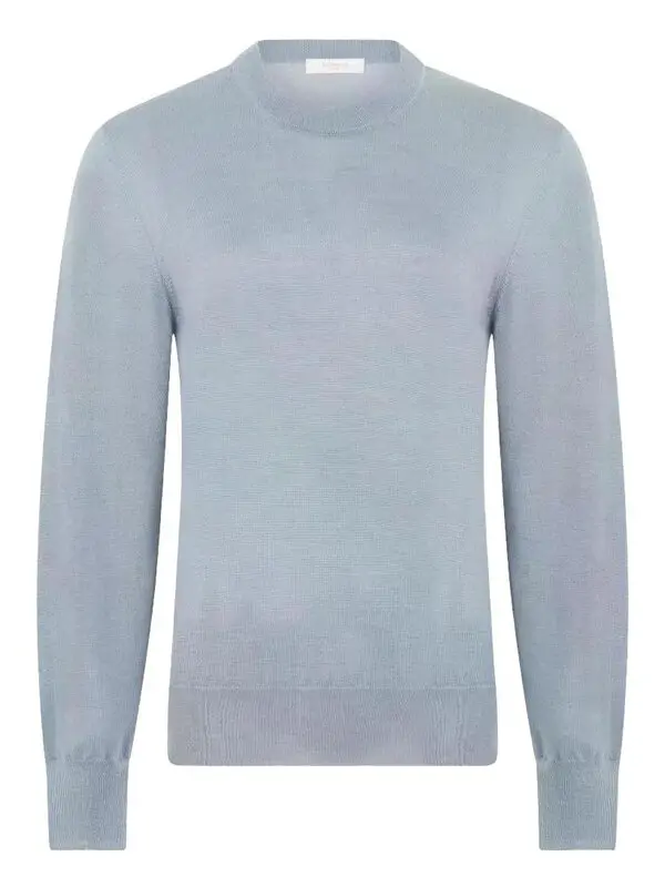 SLOWEAR Fine-knit Crew-neck Sweater - Blue