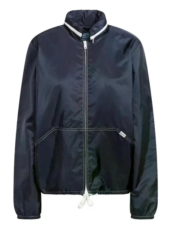 Prada Contrast-stitch Zip-up Jacket - Blue