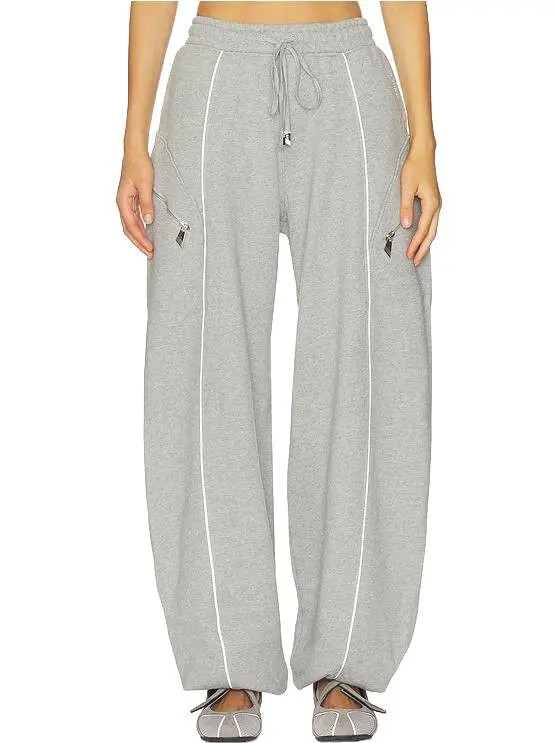 Attico Fleece Cargo Pants - Grey