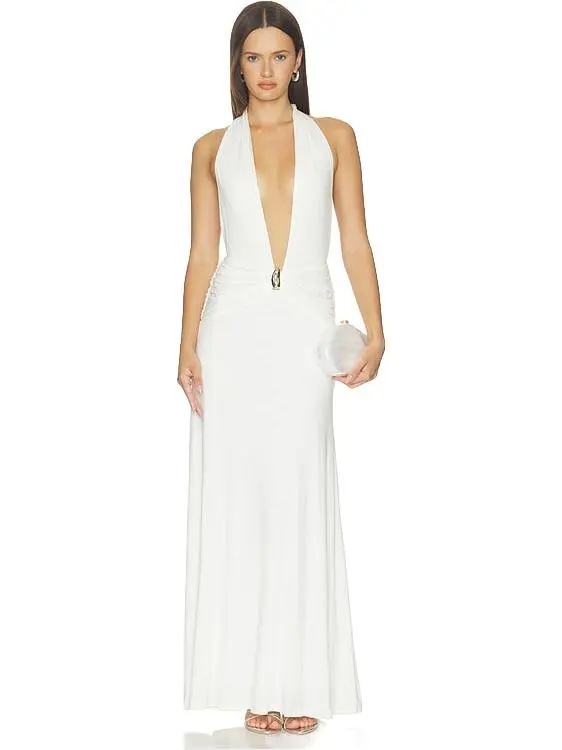 Superdown Lainee Halter Maxi Dress In . Also - Ivory