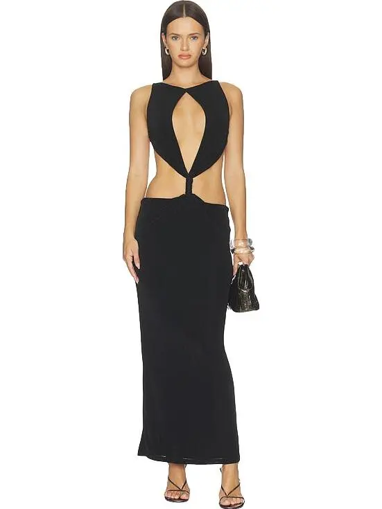 Superdown Lennin Open Back Maxi Dress In . Also - Black