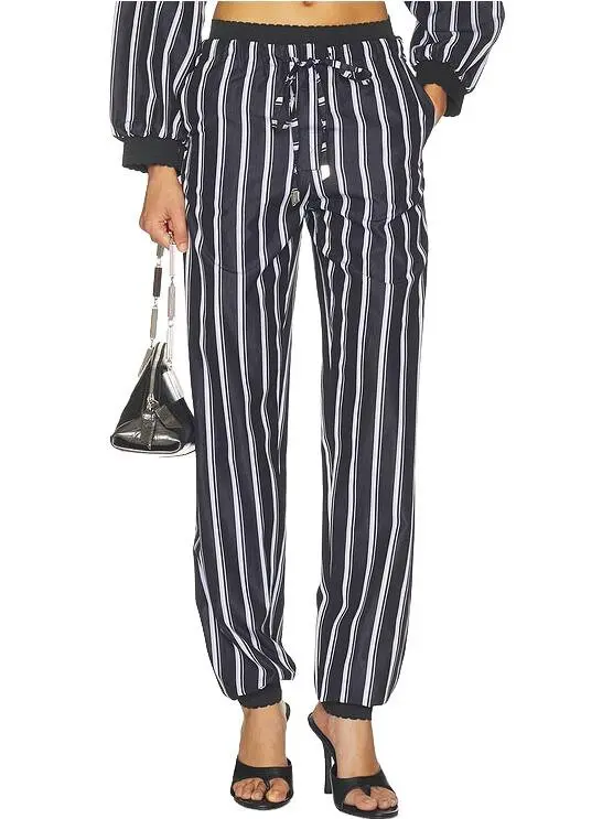 Attico Striped Poplin Pant In . Also - Navy