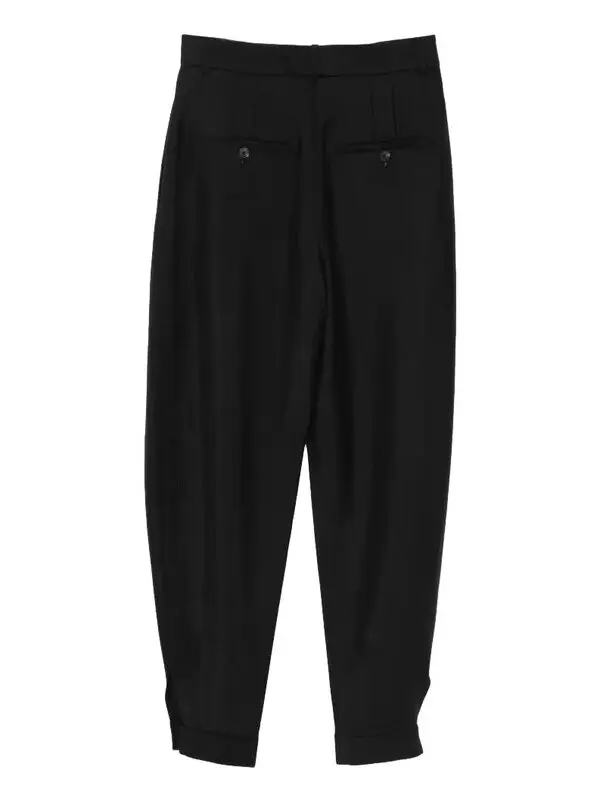 RÓHE Pleated Button-cuff Trousers - Black