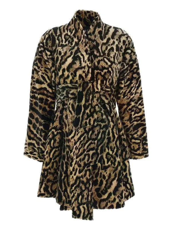 IRIE' Leopard-print Belted Coat - Neutrals