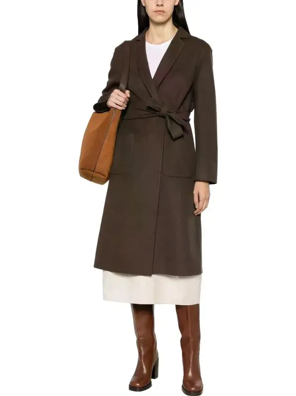 Herno Belted Wool Coat - Brown